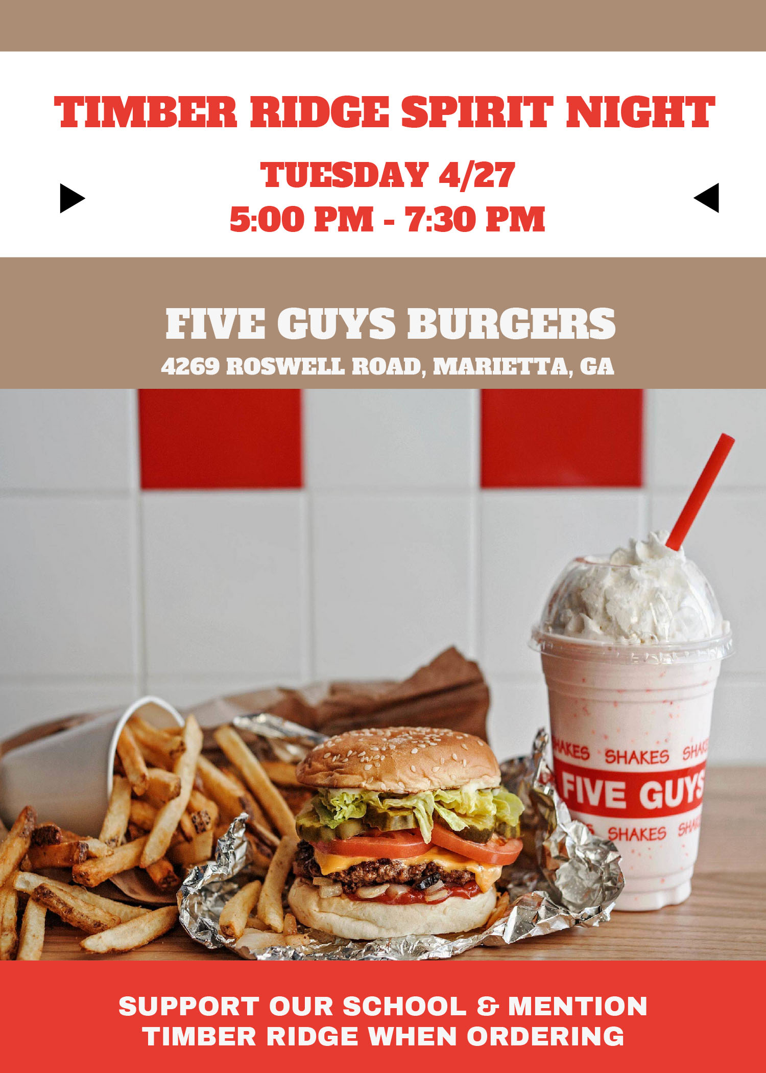 Burger Restaurant Flyer – Timber Ridge Foundation
